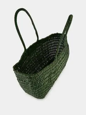 Dragon Diffusion Leaf Terrafino Woven Leather Tote
