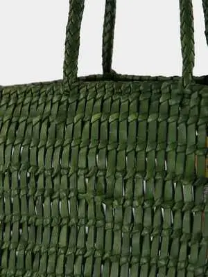 Dragon Diffusion Leaf Terrafino Woven Leather Tote