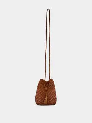 Dragon Diffusion Hand-crocheted Double Jump Bucket Bag - Brown