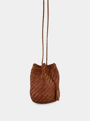 Dragon Diffusion Hand-crocheted Double Jump Bucket Bag - Brown