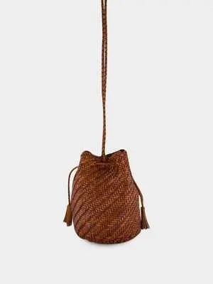 Dragon Diffusion Hand-crocheted Double Jump Bucket Bag - Brown