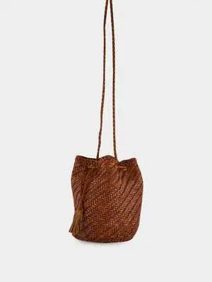 Dragon Diffusion Hand-crocheted Double Jump Bucket Bag - Brown