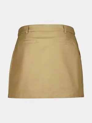 Casablanca Cotton Drill A-line Mini Skirt - Beige