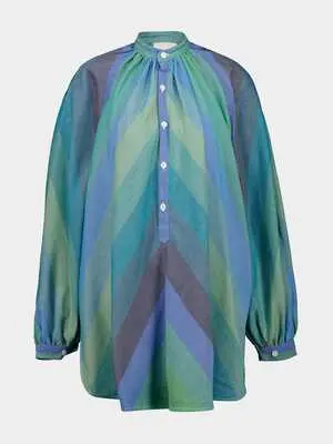 MARRAKSHI LIFE Cotton V-neck Tunic - Blue