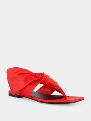 Givenchy Boudoir Nappa Leather Thong Sandals With Bow - Red