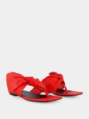 Givenchy Boudoir Nappa Leather Thong Sandals With Bow - Red