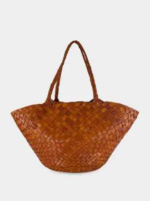 Dragon Diffusion Egola Tan Woven Shoulder Bag - Brown