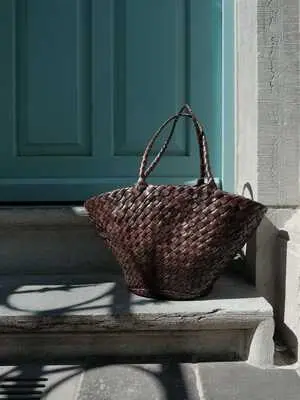 Dragon Diffusion Egola Dark Woven Shoulder Bag - Brown