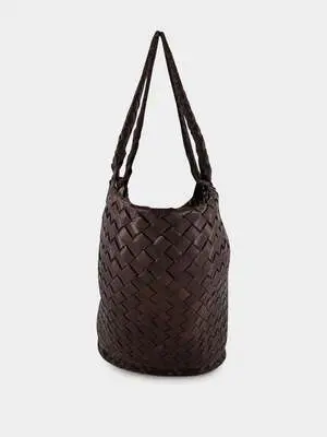 Dragon Diffusion Egola Dark Woven Shoulder Bag - Brown
