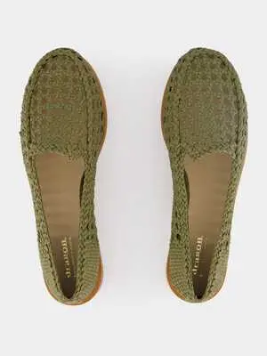 Dragon Diffusion Dolly Leather Moccasins - Green
