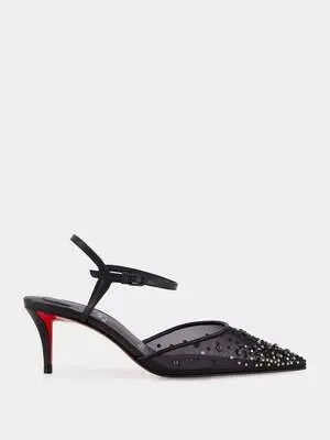 CHRISTIAN LOUBOUTIN Miss Z 60 Riviera Strass Strappy Pumps - Black