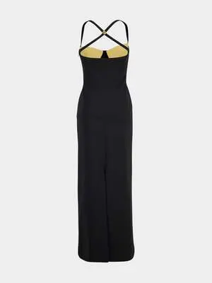 Versace Strappy Back Jersey Maxi Dress - Black