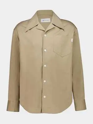 AMI Paris Taupe Cotton Long-sleeve Shirt - Beige