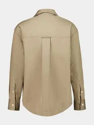 AMI Paris Taupe Cotton Long-sleeve Shirt