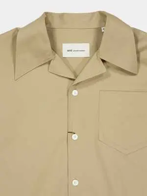 AMI Paris Taupe Cotton Long-sleeve Shirt