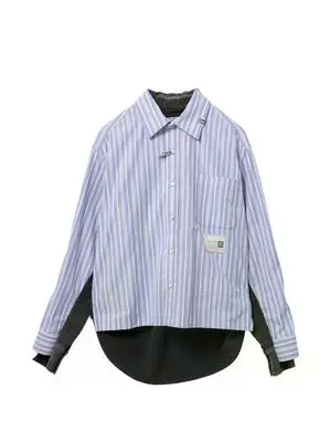 Mihara Yasuhiro Paneled Striped Shirt - Blue