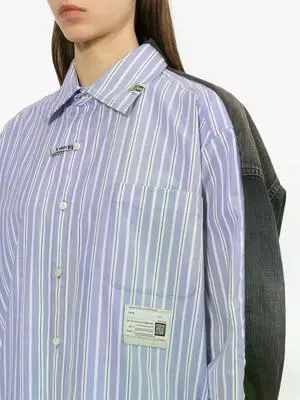 Mihara Yasuhiro Paneled Striped Shirt - Blue