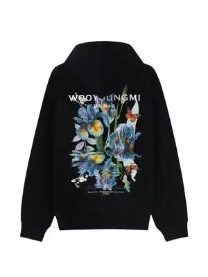 WOOYOUNGMI Floral Print Hoodie - Black