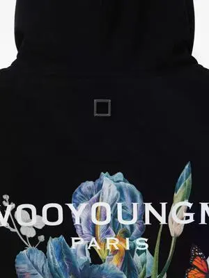 WOOYOUNGMI Floral Print Hoodie - Black