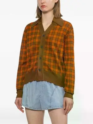 Toga Checked V-neck Cardigan