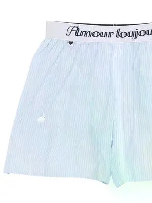 CARNE BOLLENTE Follow The Rabbit Stripe-pattern Embroidered Boxers