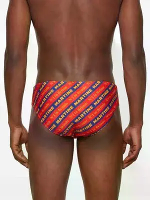 Martine Rose Logo-print Striped Swim Trunks