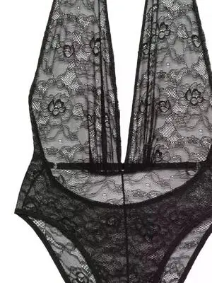 Alchemy Fashions Lia Lace Halterneck Bodysuit - Black