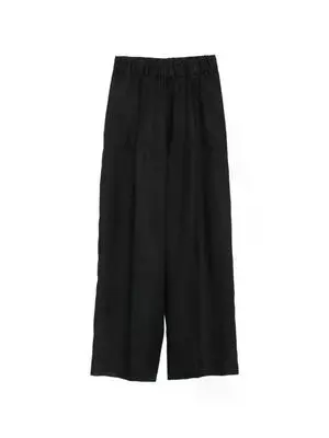 SEMICOUTURE Elasticated-waist Wide-leg Trousers - Black