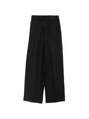 SEMICOUTURE Elasticated-waist Wide-leg Trousers - Black