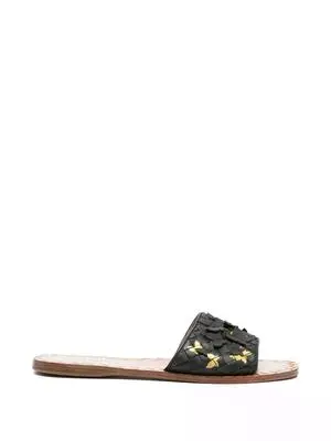 Bottega Veneta 2010s Intrecciato Butterfly Sandals - Black
