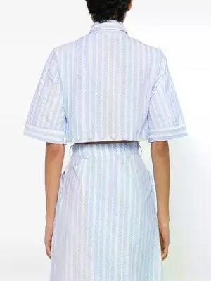 MTL STUDIO Striped Cropped Shirt