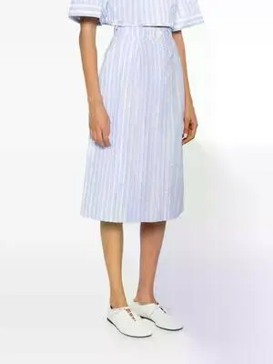 MTL STUDIO Striped Midi Skirt
