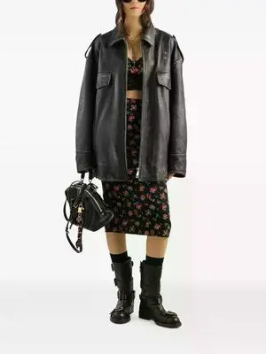 Dolce & Gabbana Leather Zip-up Coat