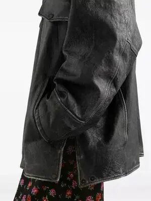Dolce & Gabbana Leather Zip-up Coat