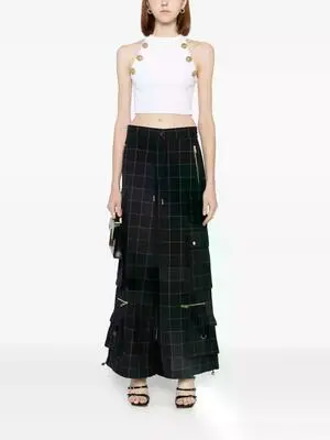 Cynthia Rowley Checked Trousers - Blue
