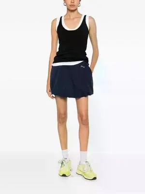 DUNST Bubble-hem Gathered Mini Skirt - Blue