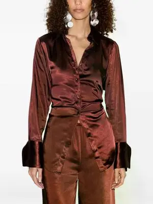 SIMONMILLER Loch Open-back Satin Shirt