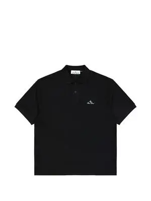 Stone Island Logo-embroidered Pique Polo Shirt - Black