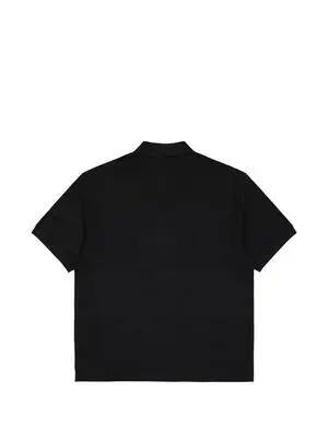 Stone Island Logo-embroidered Pique Polo Shirt - Black