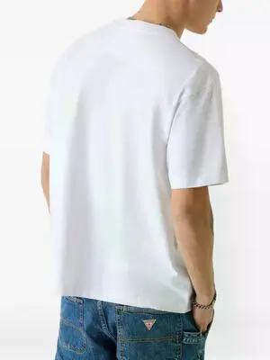 Guess Logo-patch Cotton T-shirt - Neutrals