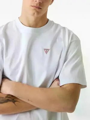 Guess Logo-patch Cotton T-shirt - Neutrals