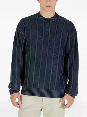 BOSS Vertical-stripe Textured-knit Sweater