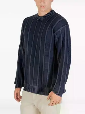 BOSS Vertical-stripe Textured-knit Sweater