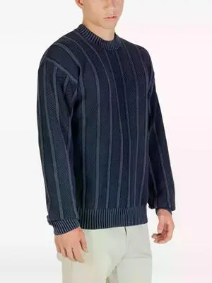 BOSS Vertical-stripe Textured-knit Sweater