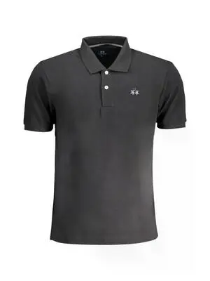 LA MARTINA Logo-embroidered Polo Shirt - Black