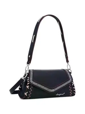 Desigual Grained Shoulder Bag With Whipstitch Trim