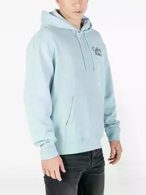 Calvin Klein Logo-print Drawstring Hoodie - Blue