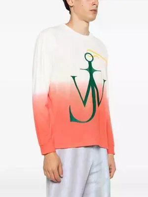 JW Anderson Dip Dye Anchor Long-sleeve T-shirt - Orange