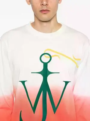 JW Anderson Dip Dye Anchor Long-sleeve T-shirt - Orange