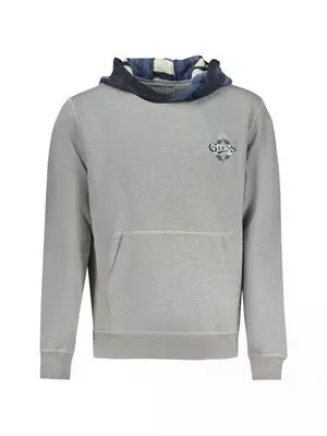 Guess Logo-embroidered Hoodie - Grey